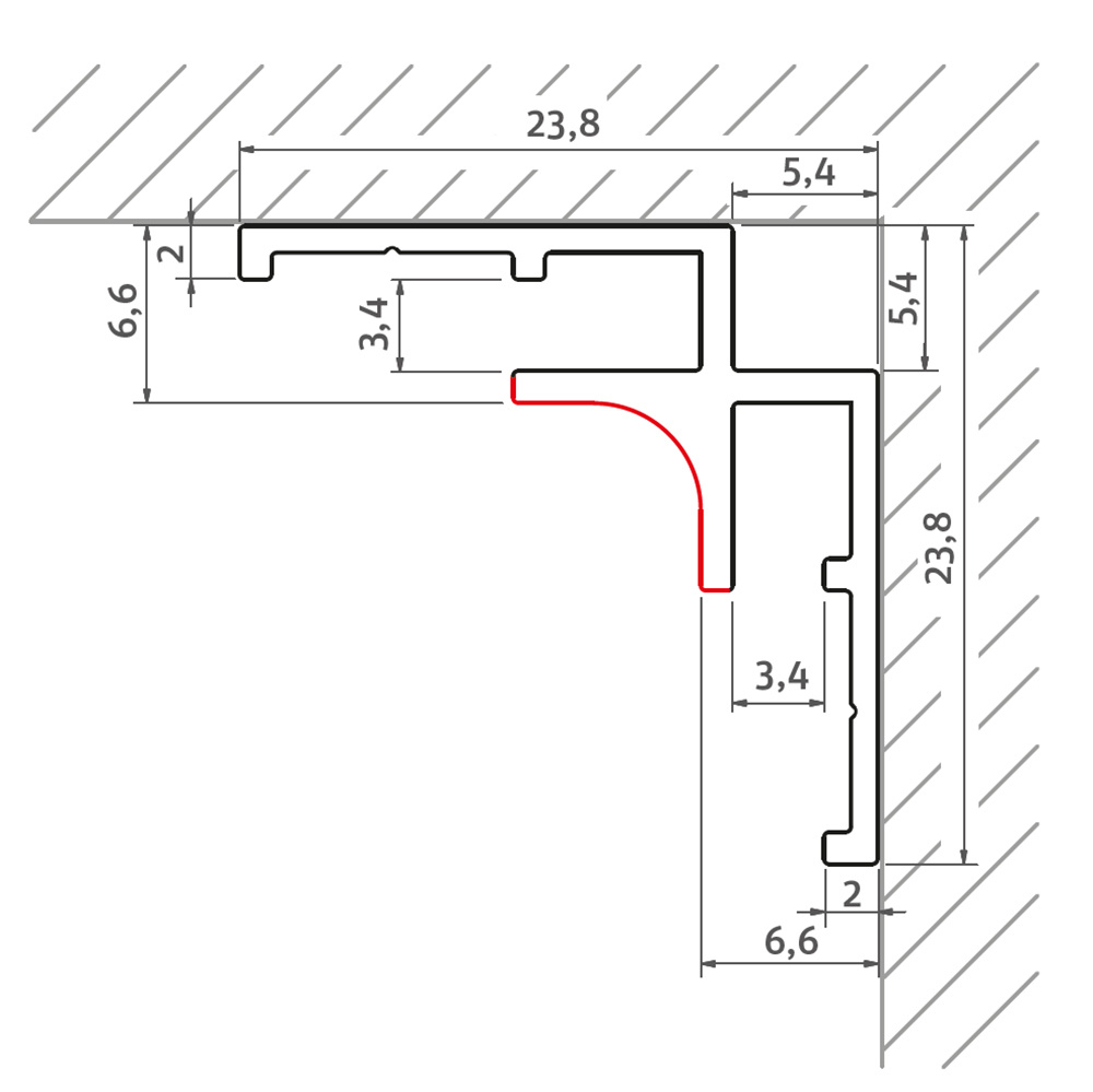 VIPANEL - vnútorný rohový profil